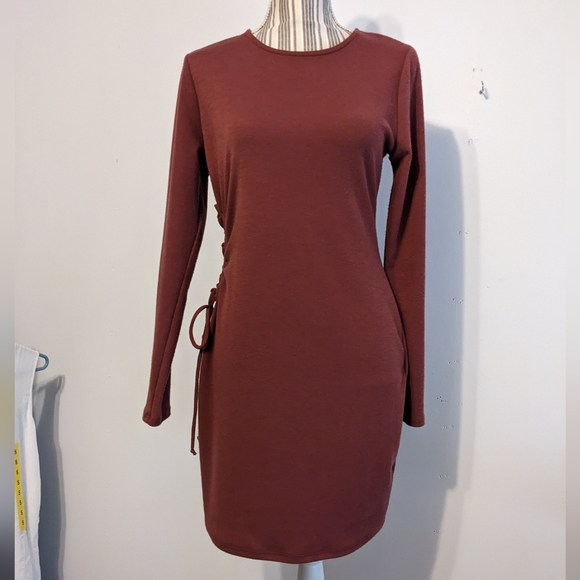 Socialite | Dresses | Socialite Fitted Laceup Side Long Sleeve Dress ...